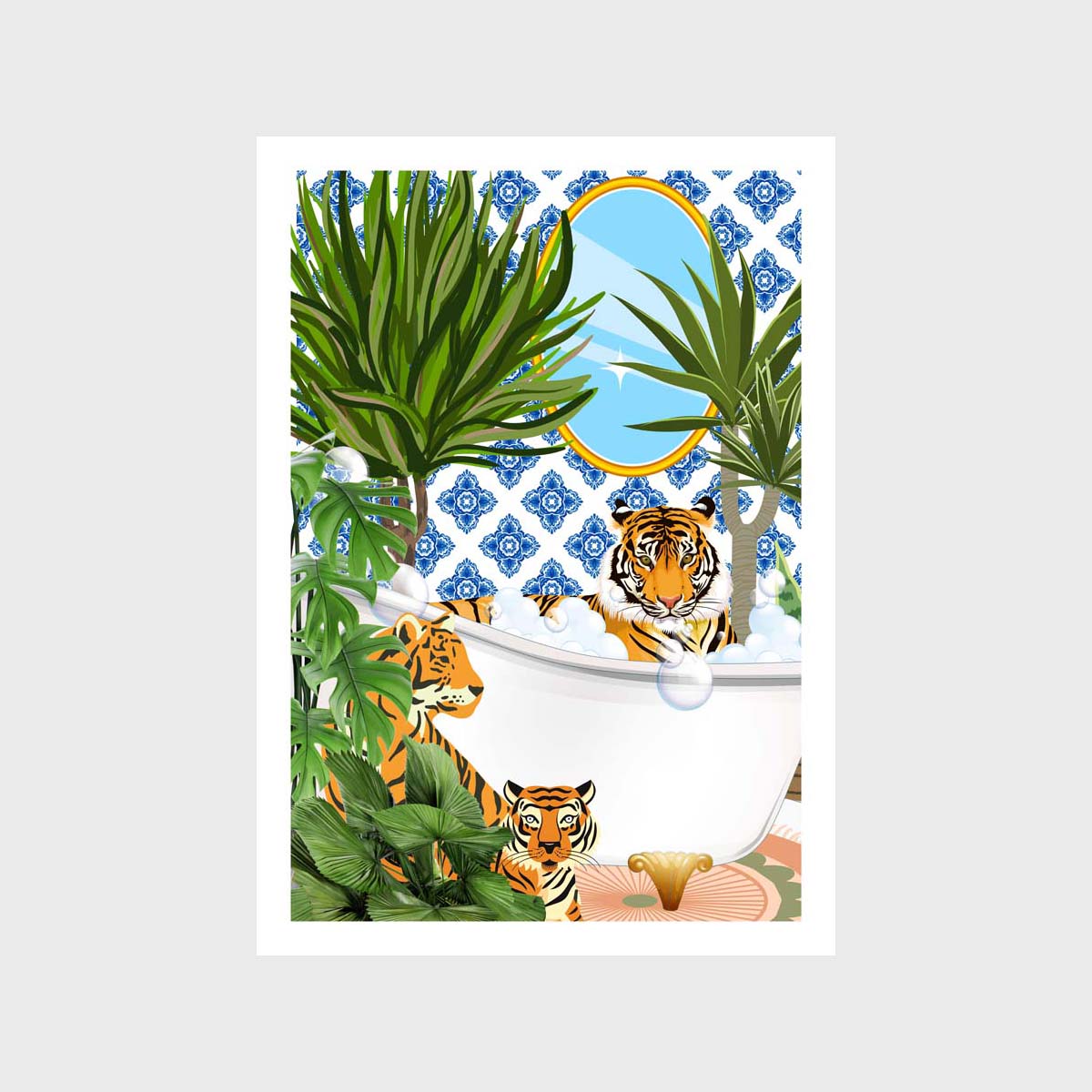 Tiger in Bath Art Print – Empty Studios